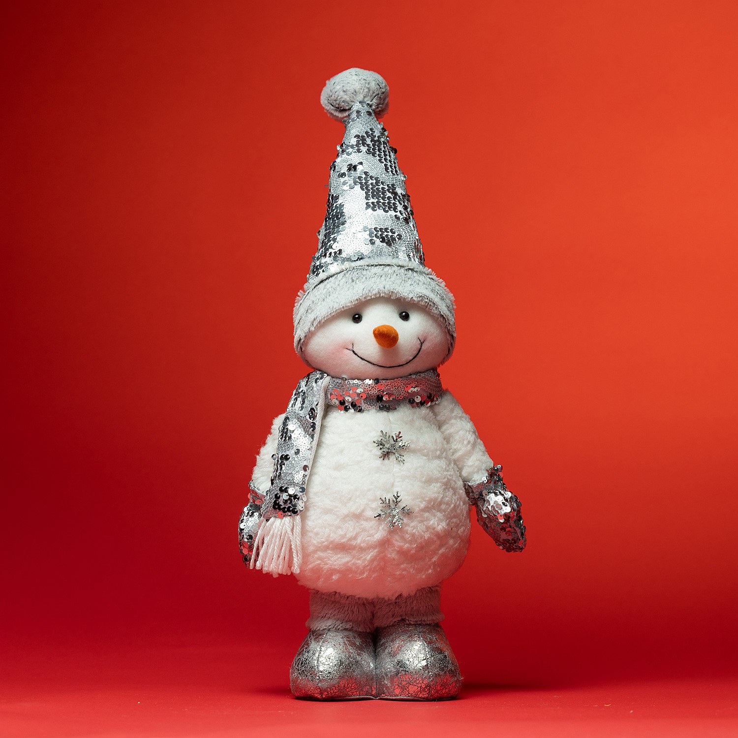 Christmas Figurines - Christmas Wishes Snowman Sequins Standing