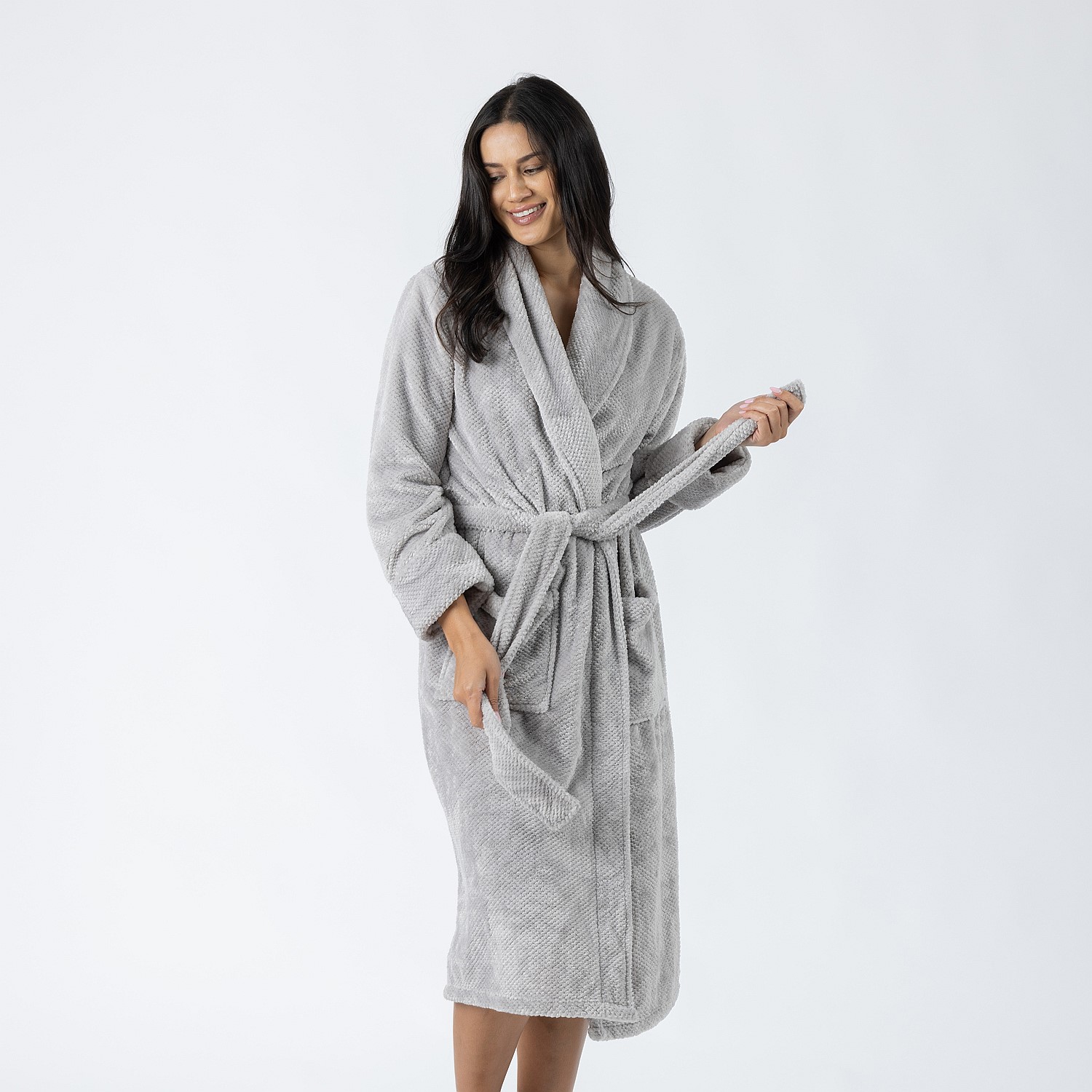 Bath Robes and Dressing Gowns - Solace Womens Luxe Honeycomb Bathrobe