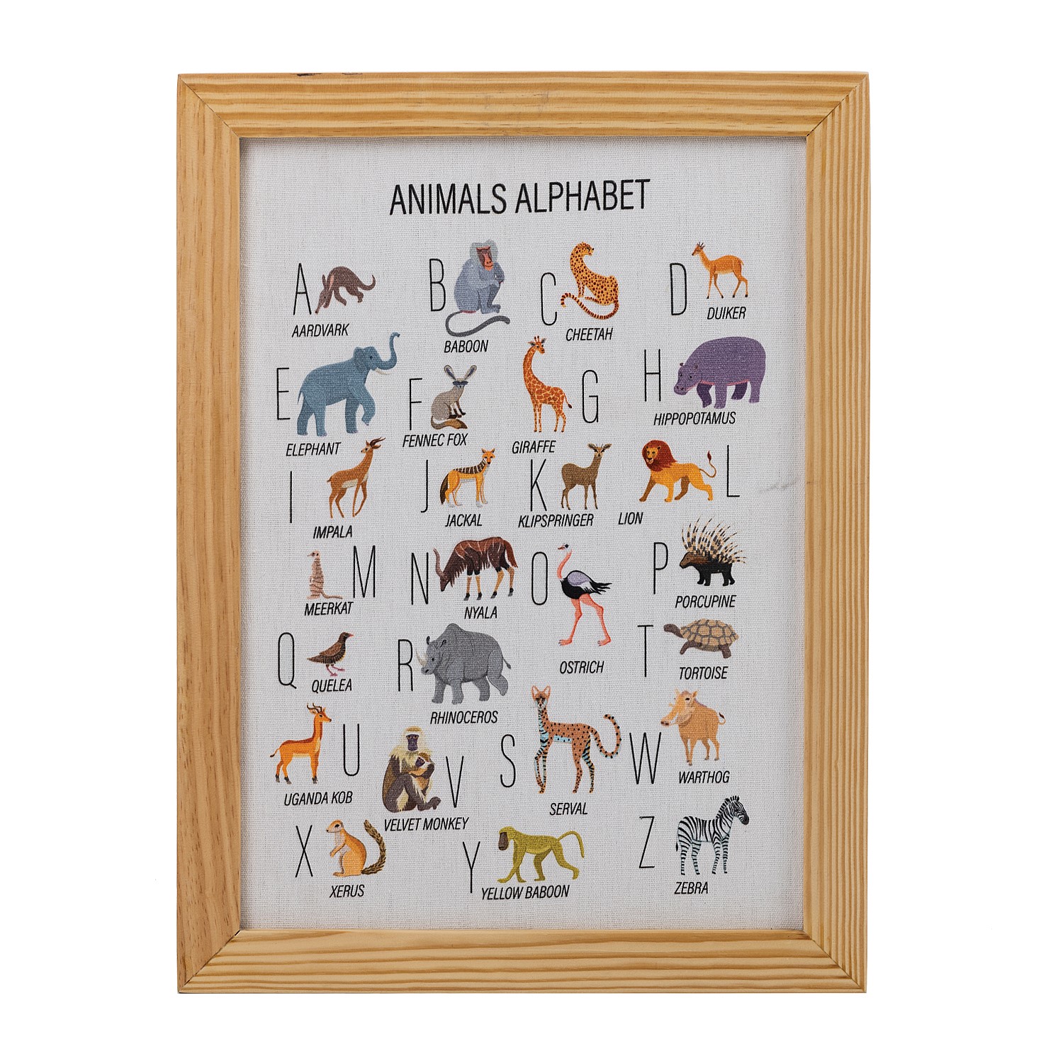 Wall Art - bb&b Kids Animal Alphabet Framed A3 Art