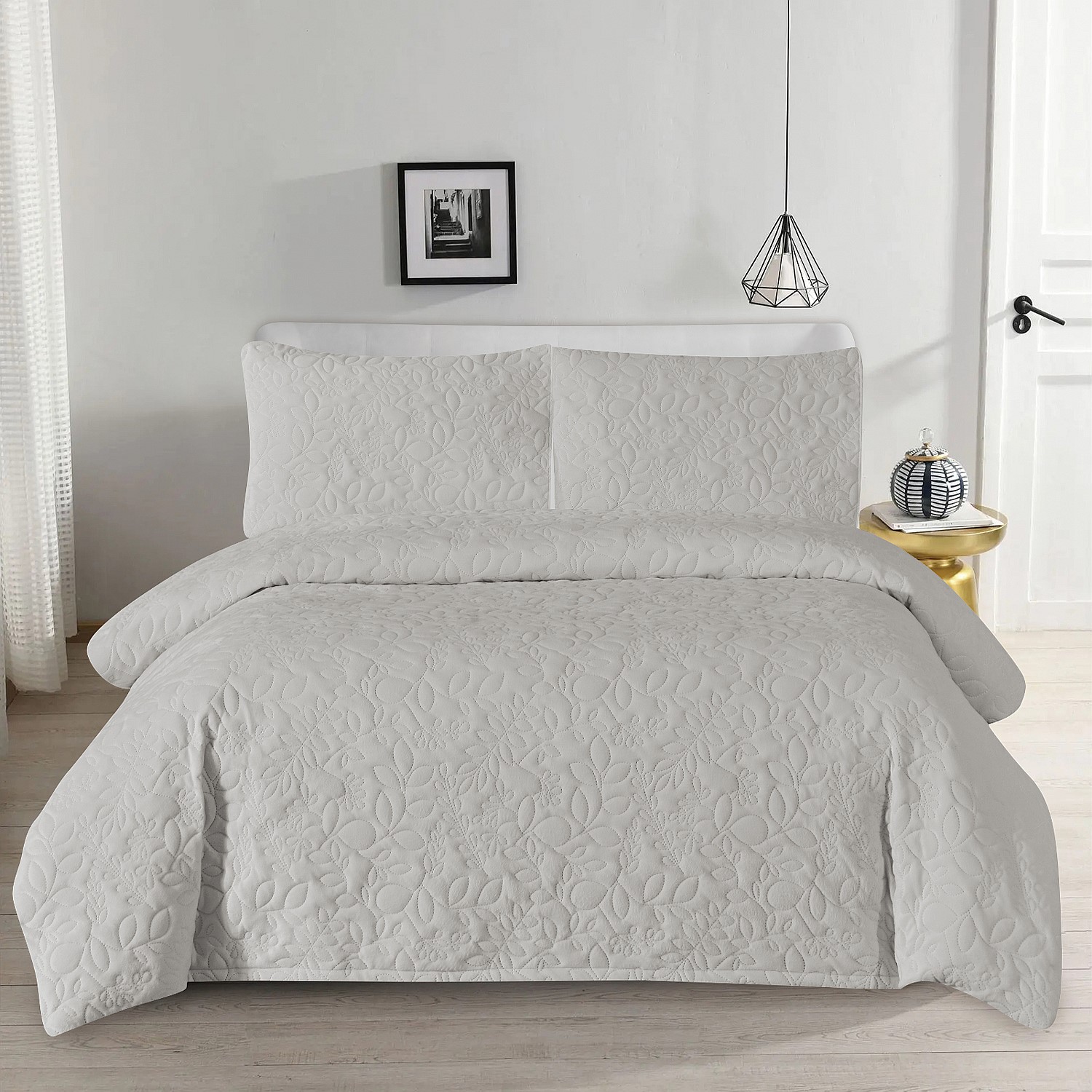 Home Co Hayden Velvet Embossed Duvet Cover Set