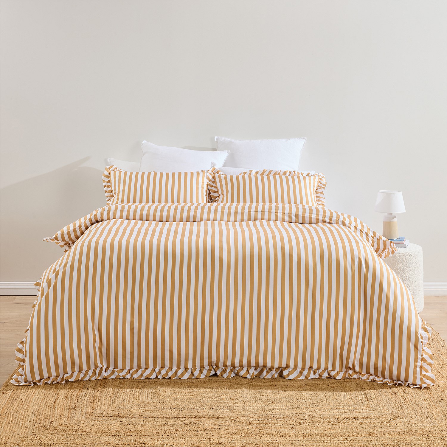 Home Co. - Home Co. Oakley Stripe Washed Microfibre Duvet Cover Set
