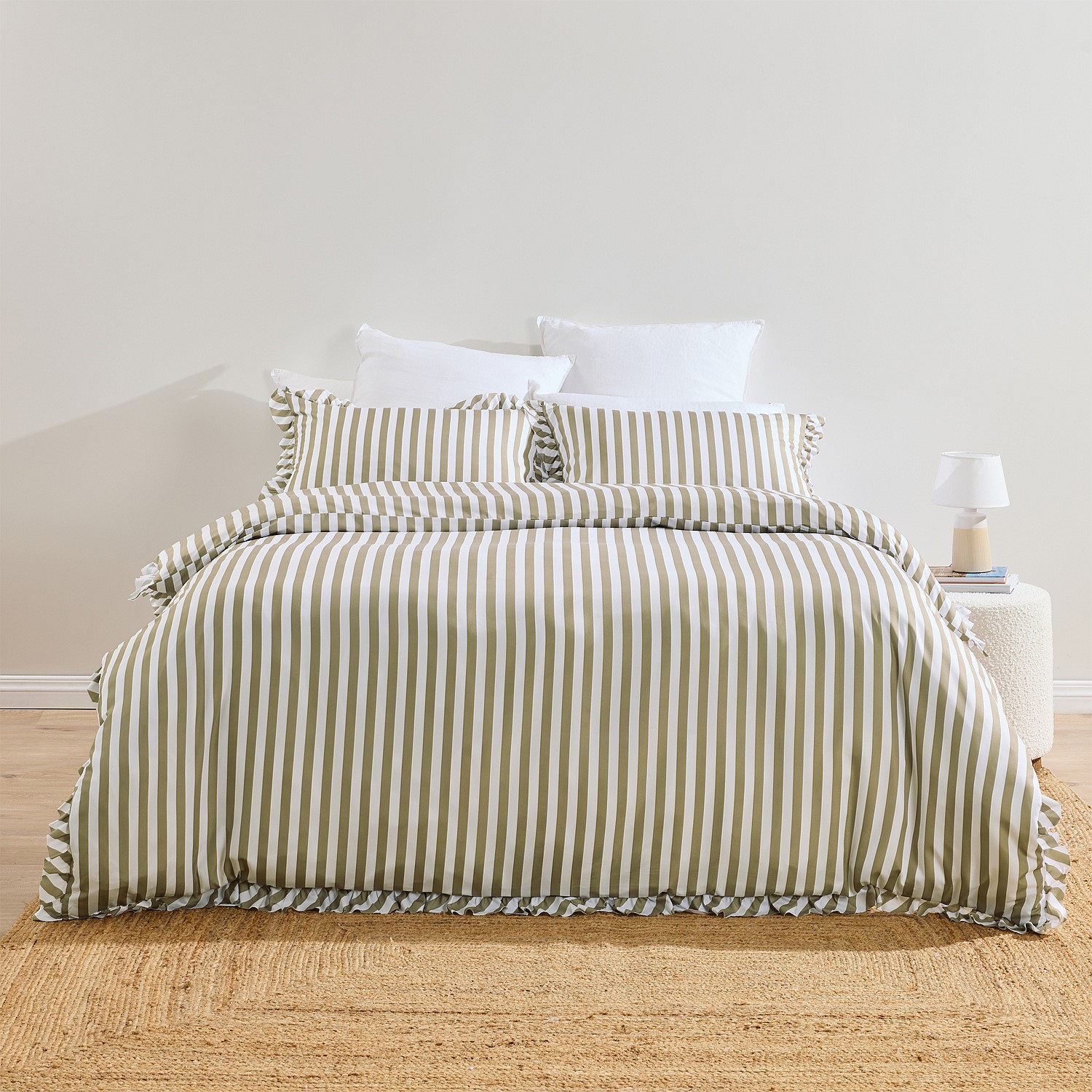 Home Co. - Home Co. Oakley Stripe Washed Microfibre Duvet Cover Set