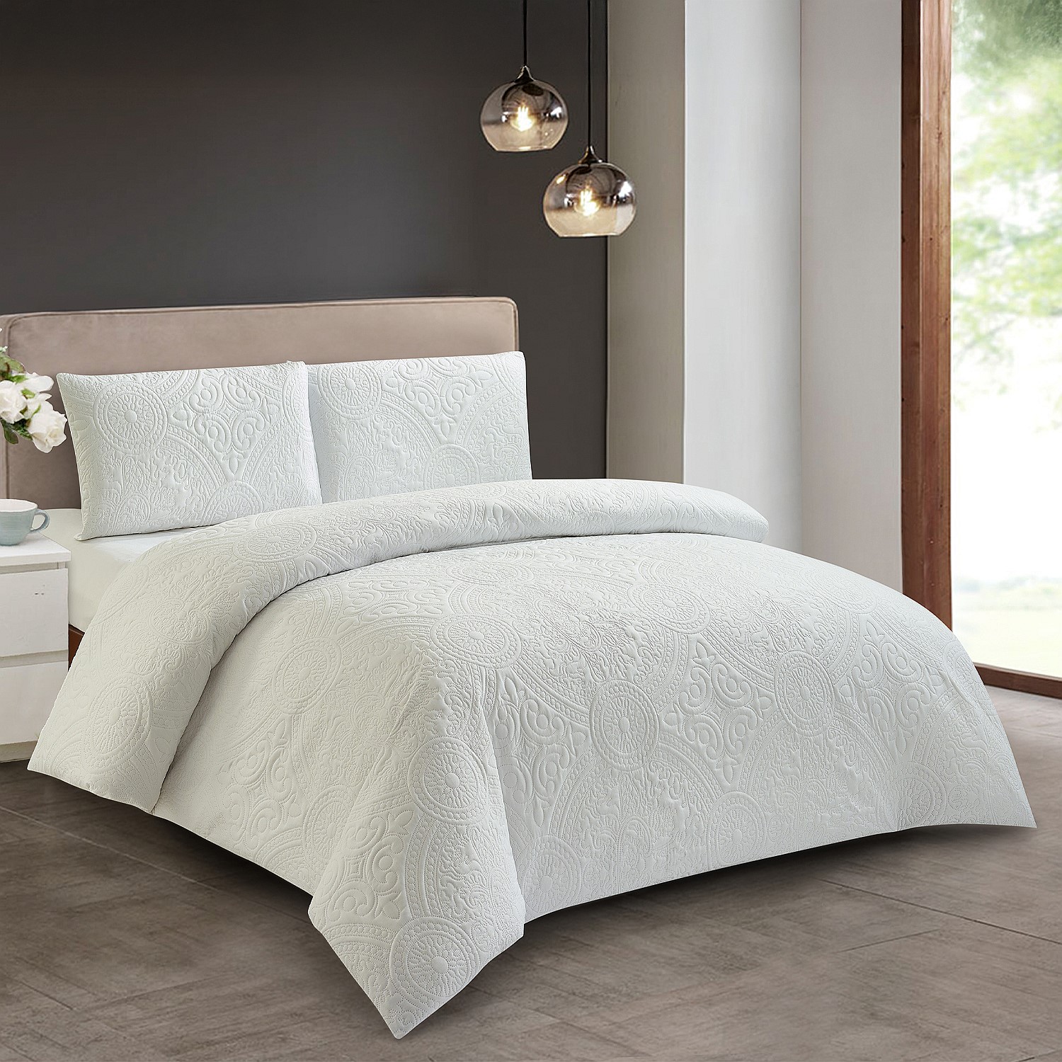 Solace - Solace Isla Embossed Duvet Cover Set