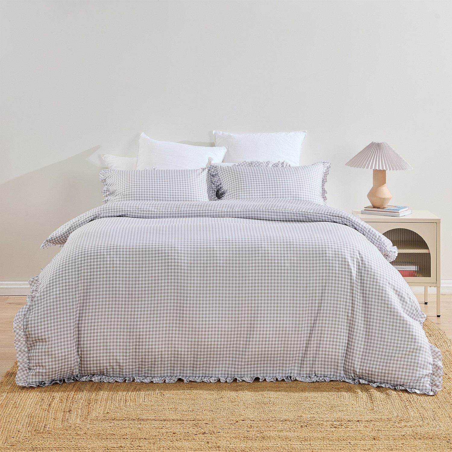 Home Co. - Home Co. Oakley Gingham Washed Microfibre Duvet Cover Set