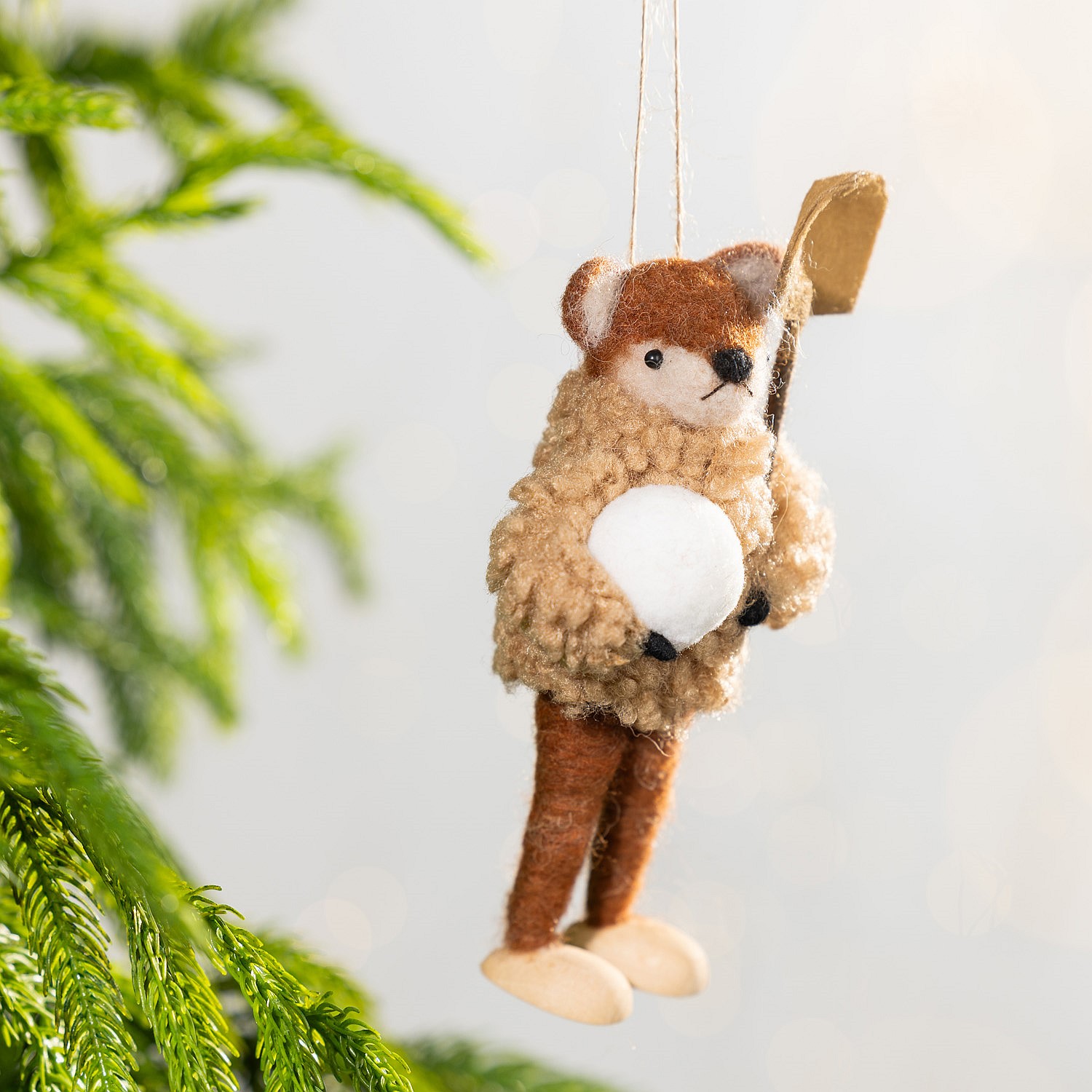 Christmas Wishes - Christmas Wishes Fox With Snowball Hanging Decoration