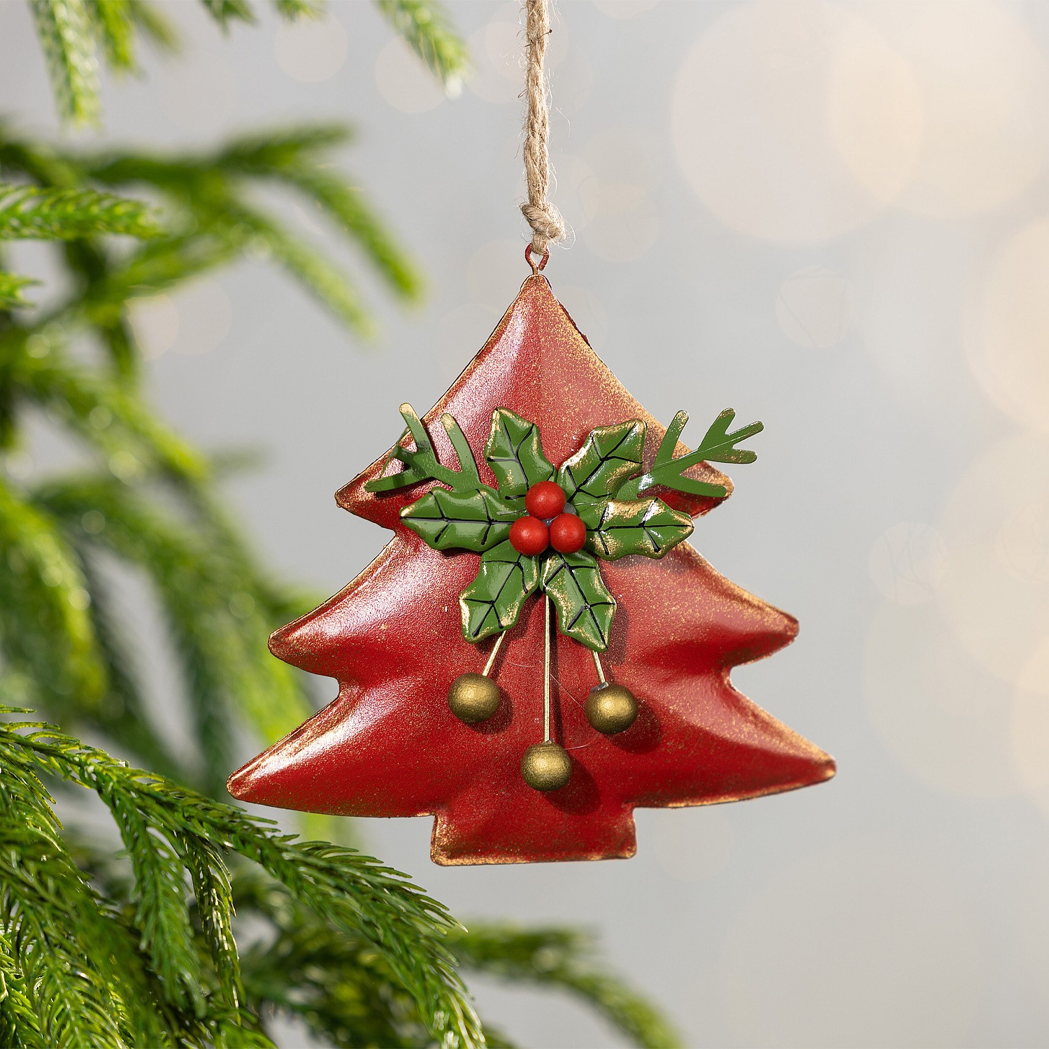 Christmas Wishes - Christmas Wishes Red Xmas Tree Hanging Decoration