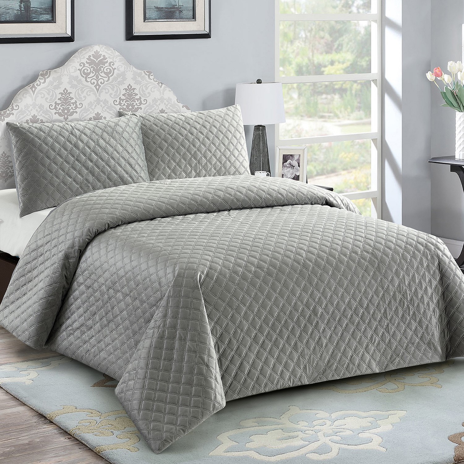Duvet Covers - Solace Harriet Embossed Duvet Cover Set