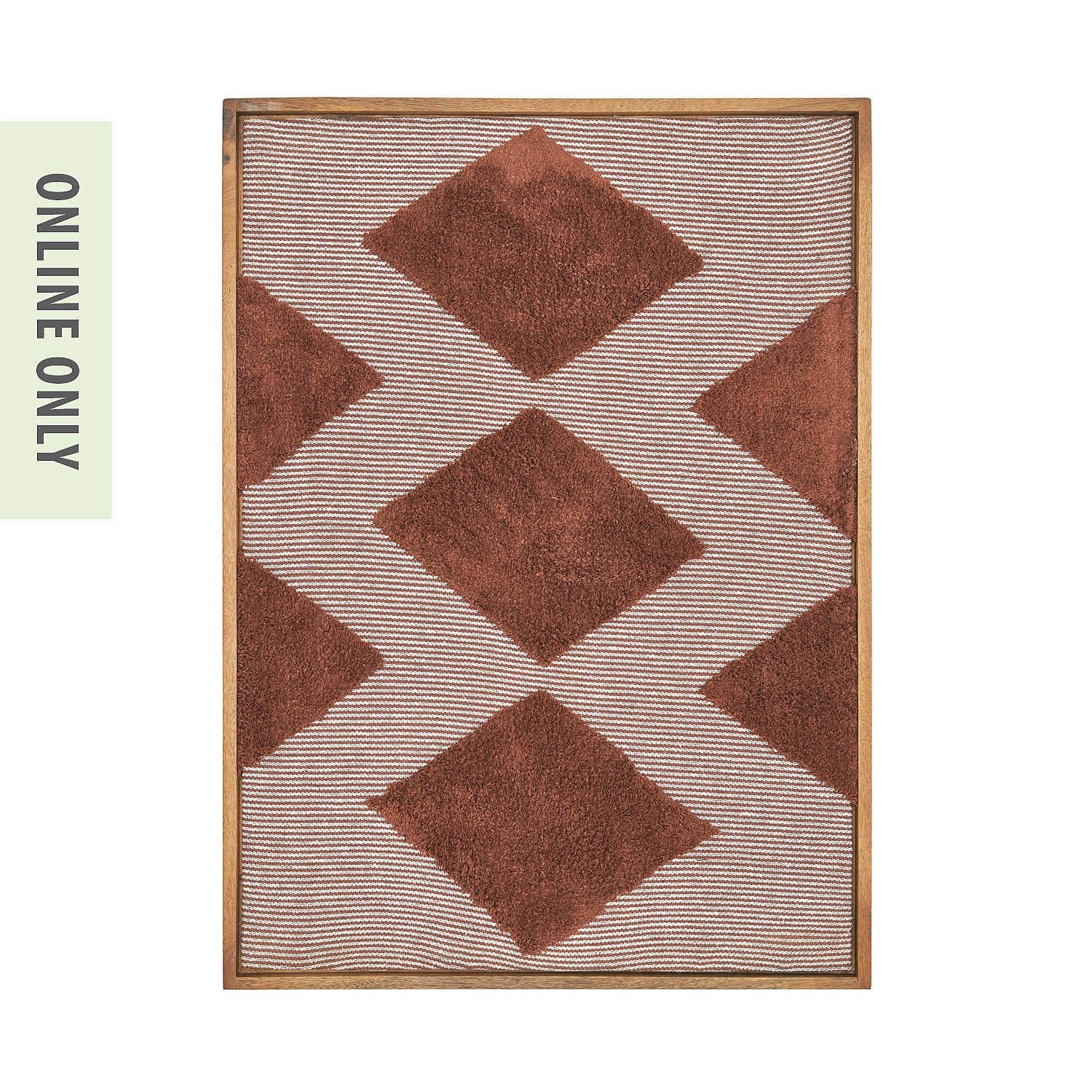 Wall Art - Design Republique Esha Woven Diamonds Framed Wall Art Cocoa