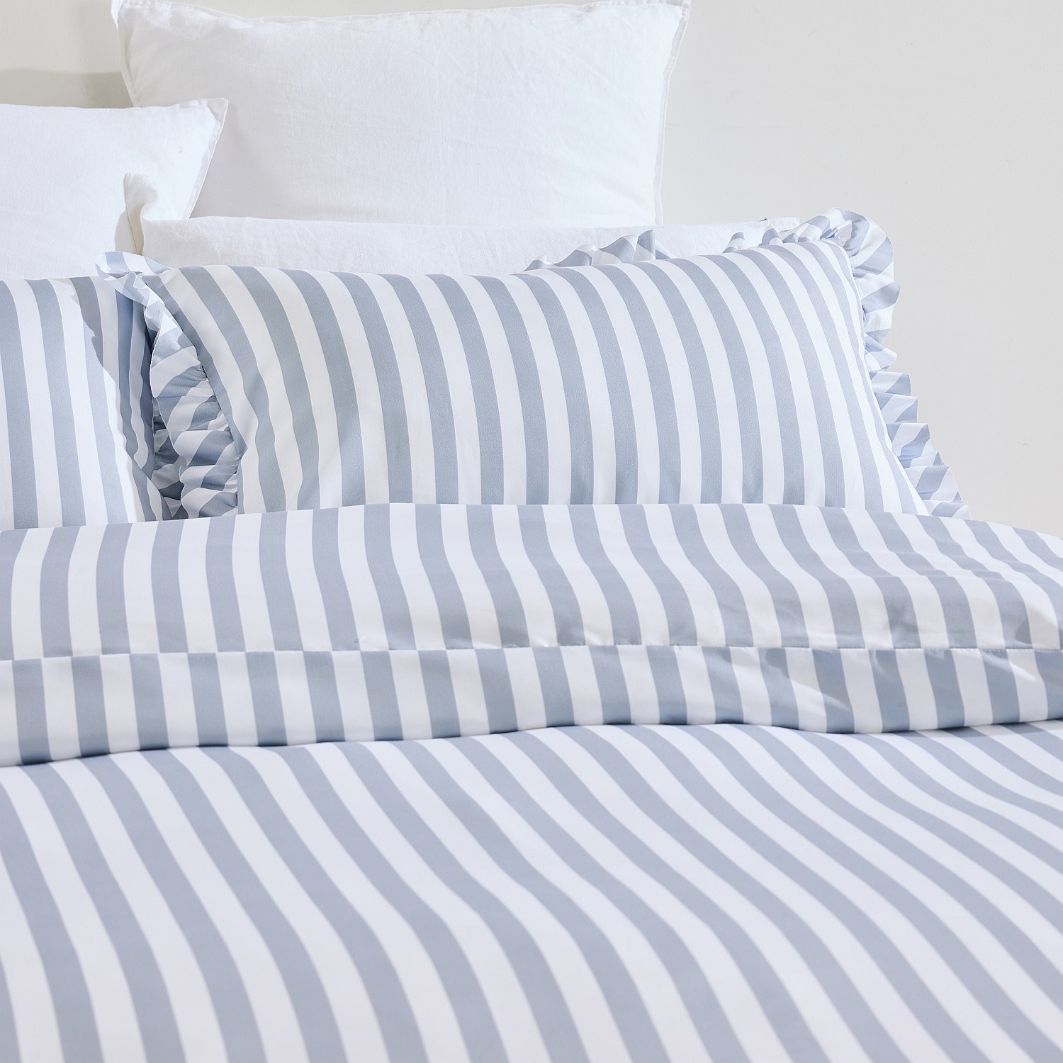 Home Co. - Home Co. Oakley Stripe Washed Microfibre Duvet Cover Set