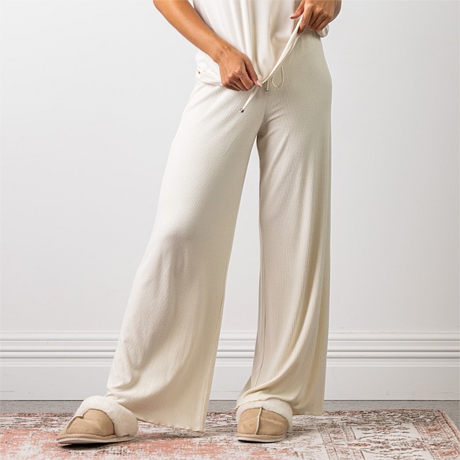 Simple & Sunday - Simple & Sunday Rib Wide Leg Pants