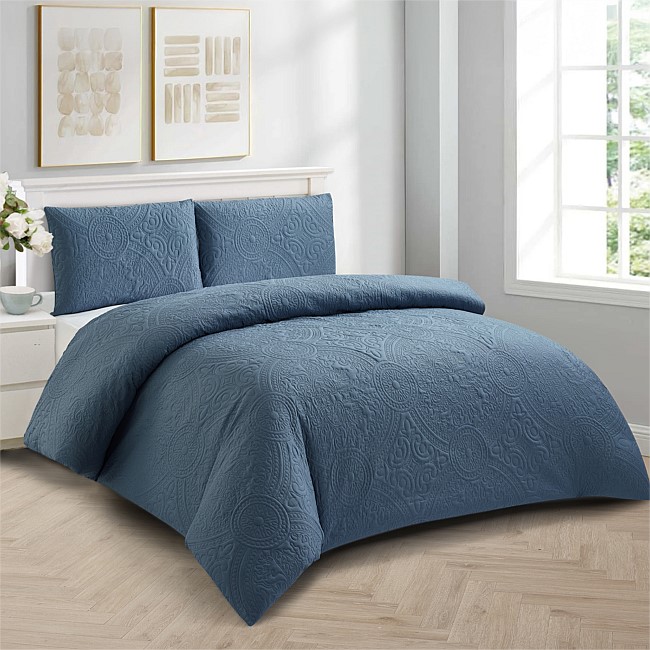 Solace - Solace Isla Embossed Duvet Cover Set