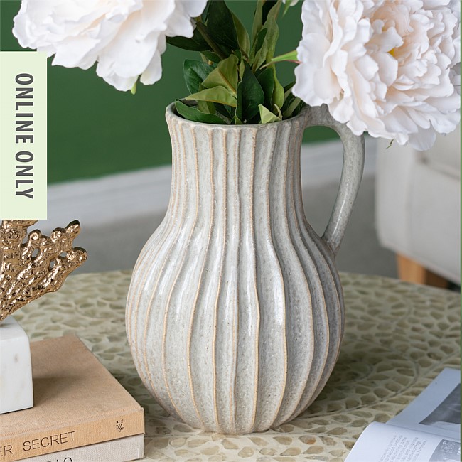 Home Decor - Gracious Living Frill Ceramic Jug Vase