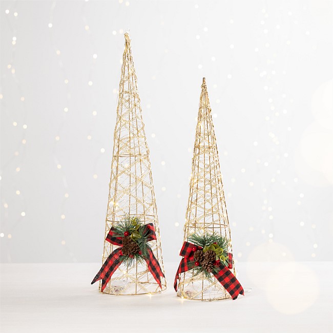 Christmas Decor - Christmas Wishes Led Christmas Tartan Tree 60cm