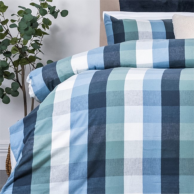 Duvet Covers - Hush Check Yarn Dyed Flannelette Duvet Cover