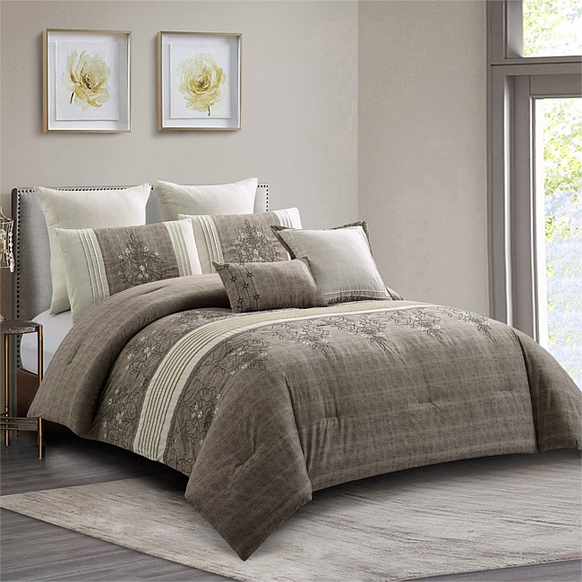 Coverlets & Comforters - Solace Sara 7 Piece Comforter Set